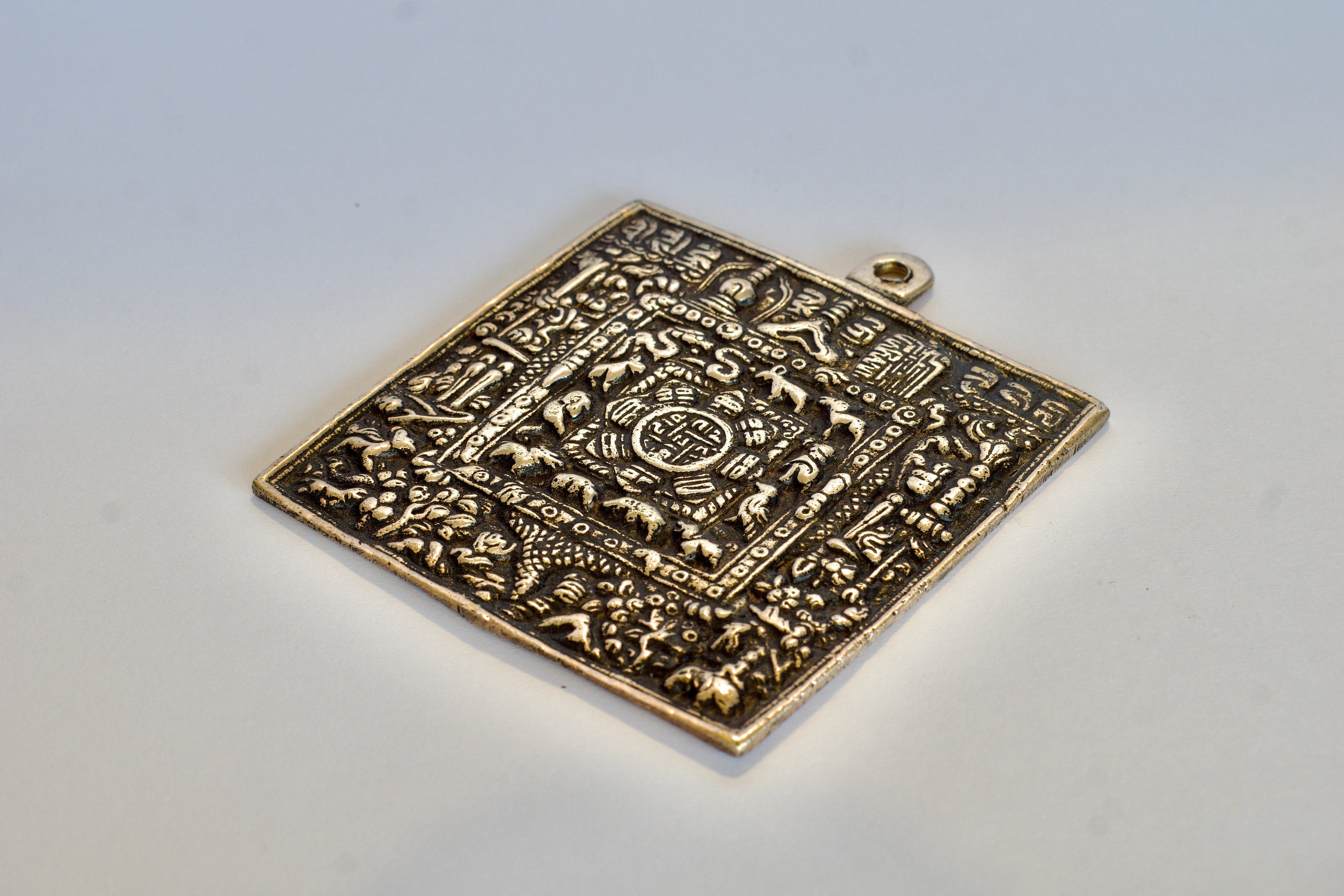 Antique Tibetan Hand-engraved Magic Square Amulet Talisman | Tibet ...