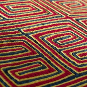 Vintage Geometric Pattern Mola / Indigenous Guna Tribal Handmade ...