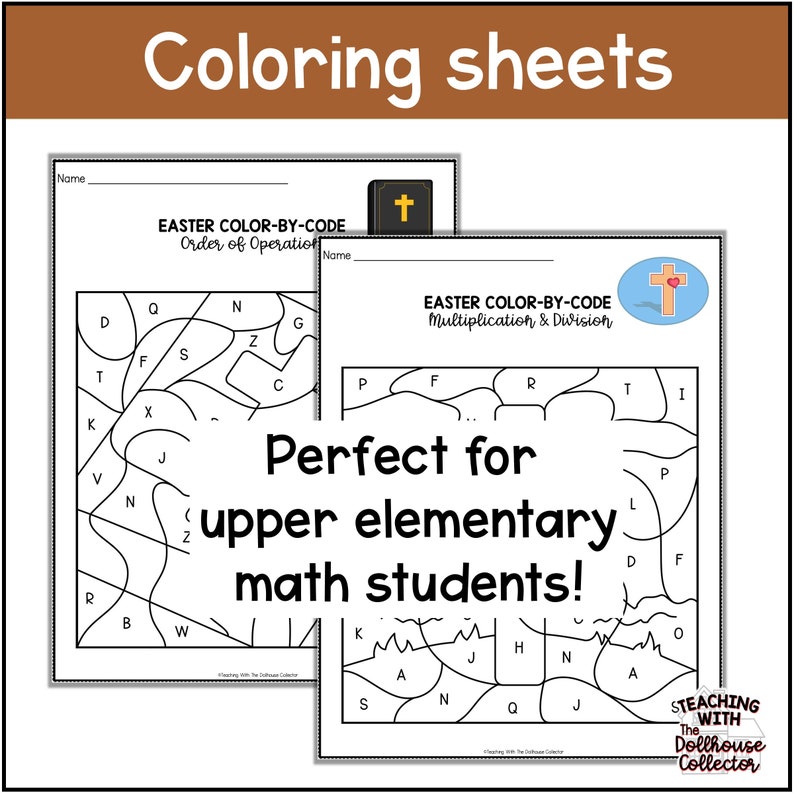 Hojas de trabajo de matemáticas de Pascua cristianas para colorear por ...