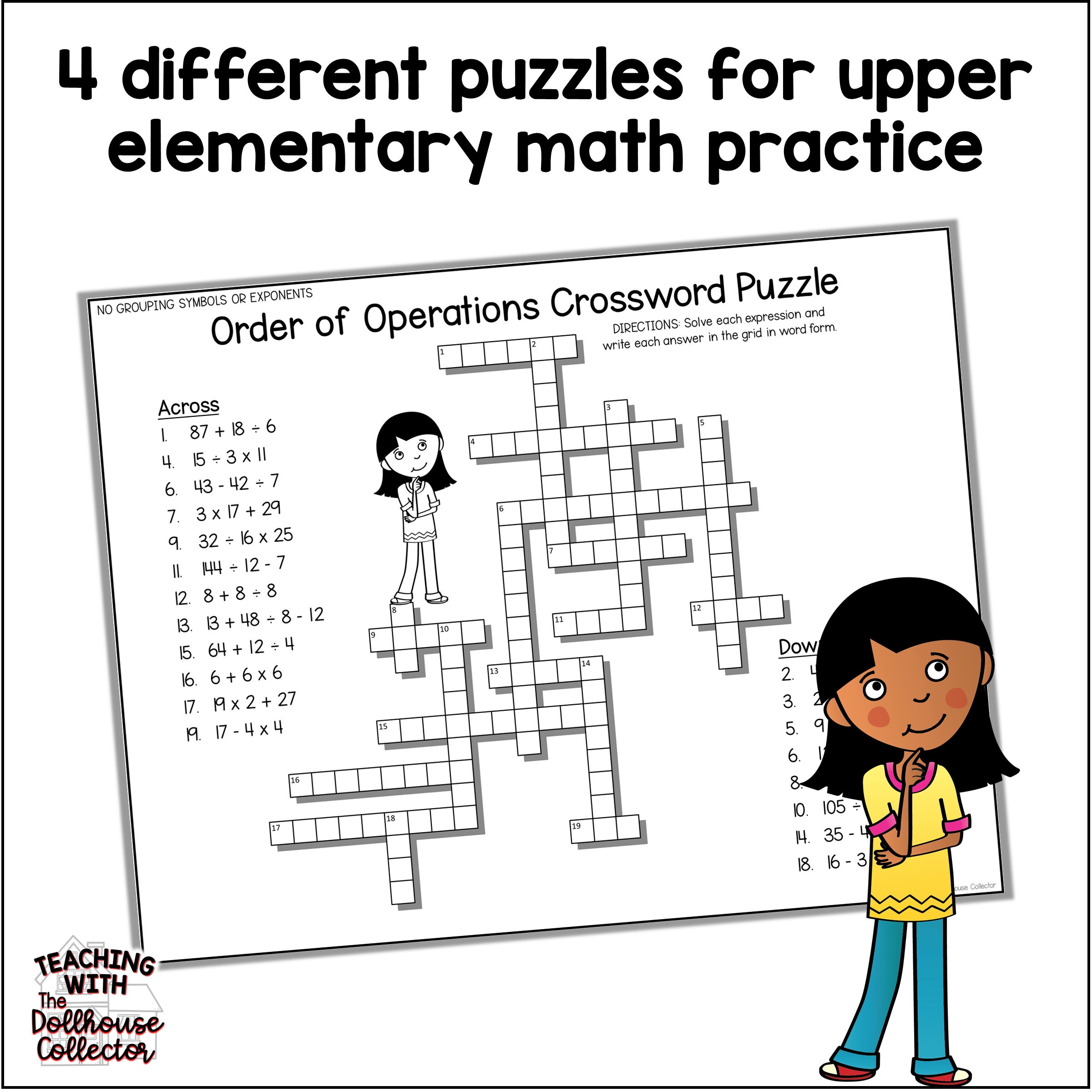 Order of Operations Crossword Puzzles: 5th-6th Grade Math (digital ...
