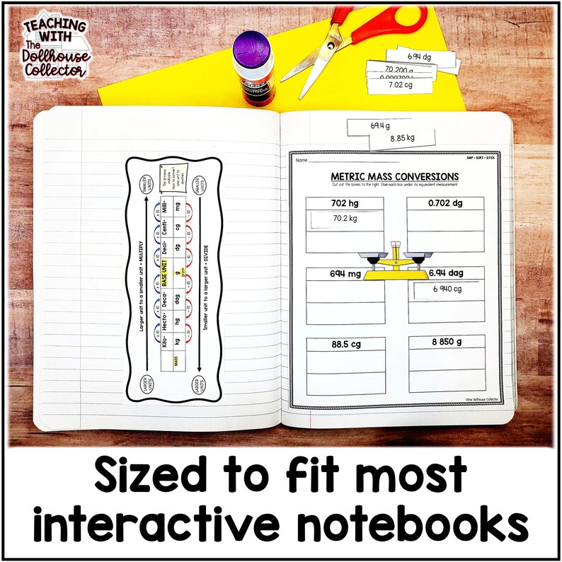 Metric Measurement Conversions Cut and Sort Worksheets | 5th Grade Math ...