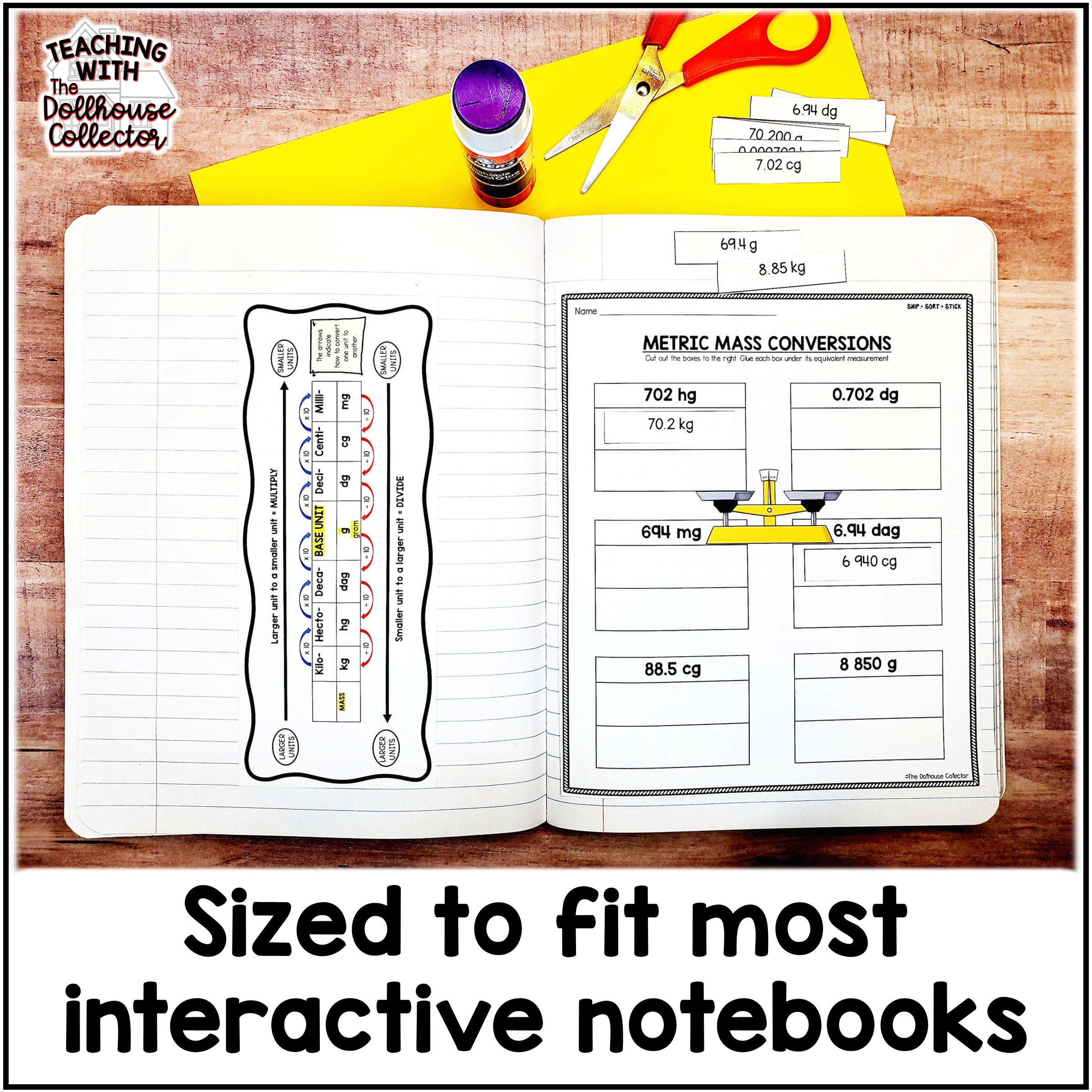 Metric Measurement Conversions Cut and Sort Worksheets | 5th Grade Math ...