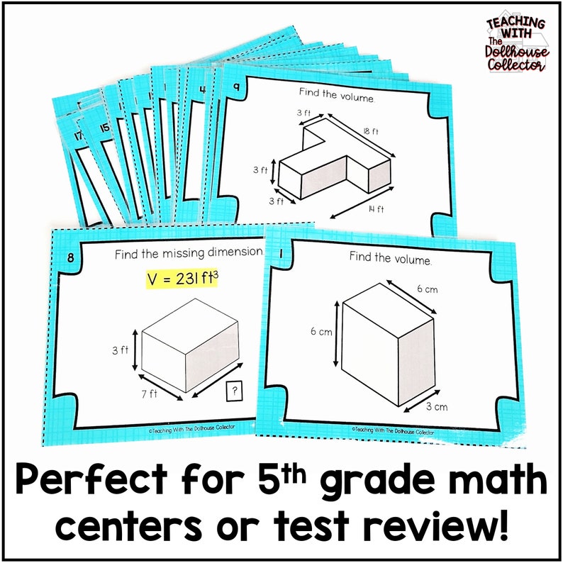 Volume of Rectangular Prisms Task Cards | 5th Grade Math | Math Centers ...