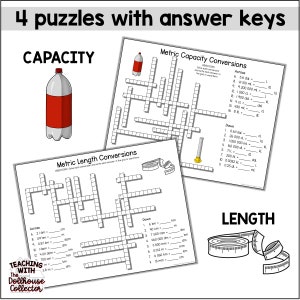 Math Crossword Puzzles | METRIC MEASUREMENT CONVERSIONS | Math Centers ...
