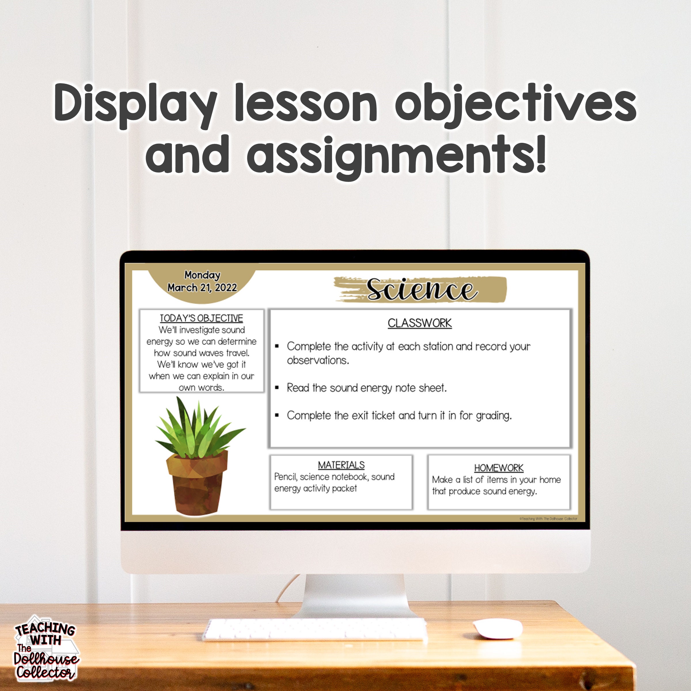 Editable Daily Agenda Slides Watercolor CACTUS Theme | Powerpoint ...