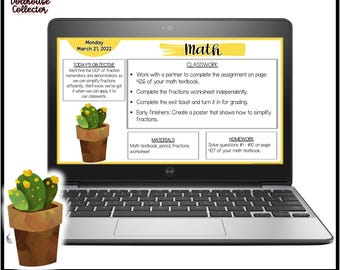 Editable Daily Agenda Slides Watercolor HOUSEPLANTS Theme | Powerpoint ...