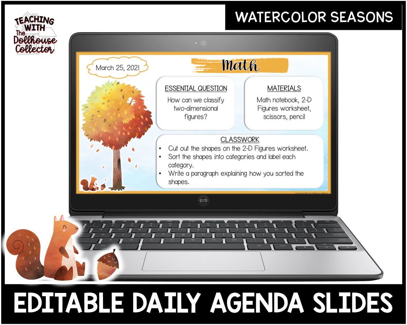 Editable Daily Agenda Slides Watercolor SEASONS Theme Powerpoint ...