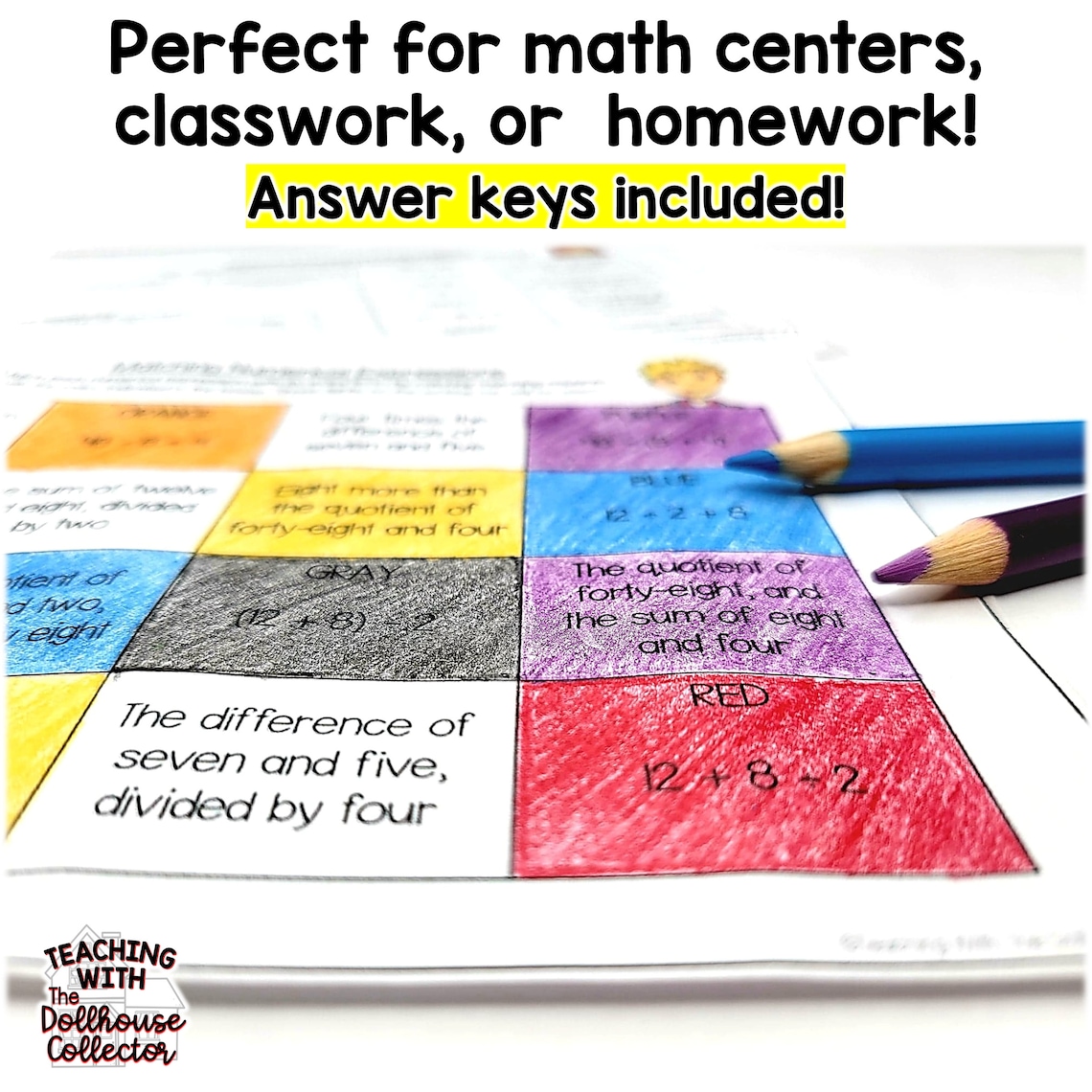 Numerical Expressions Math Worksheets for 5th Grade Math - Etsy