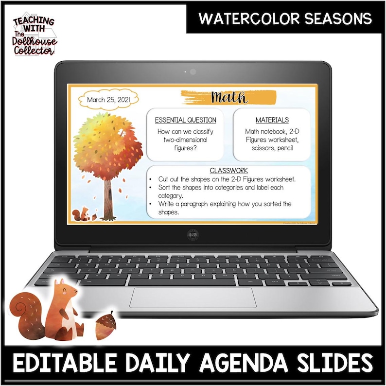 Editable Daily Agenda Slides Watercolor SEASONS Theme Powerpoint ...