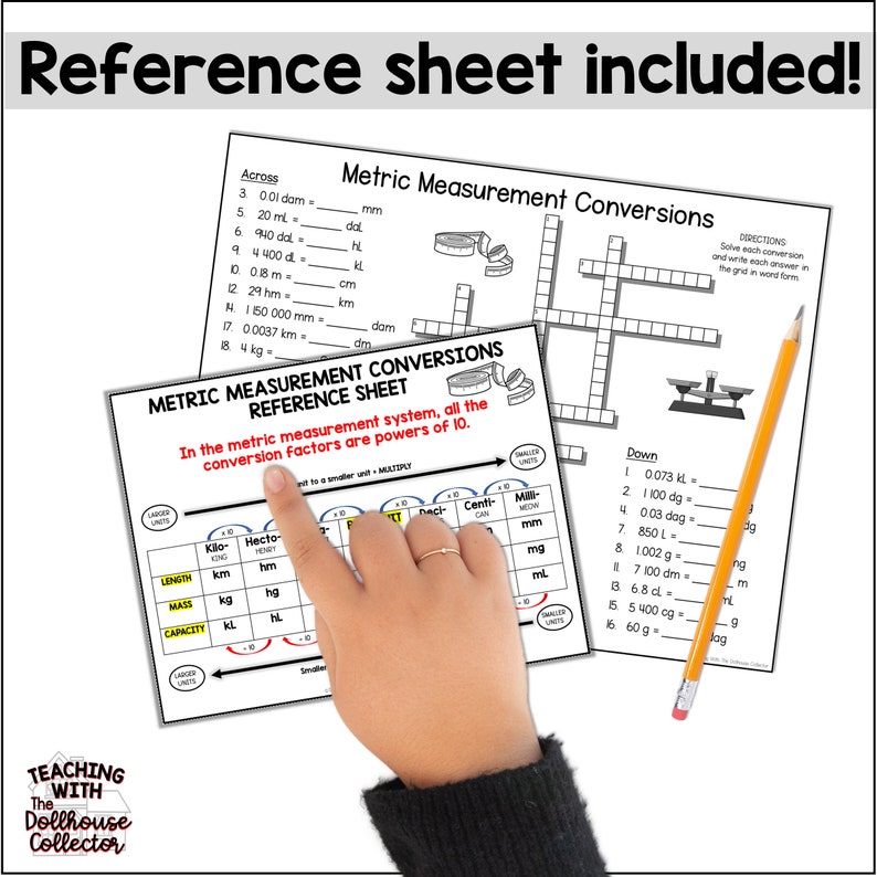 Math Crossword Puzzles | METRIC MEASUREMENT CONVERSIONS | Math Centers ...