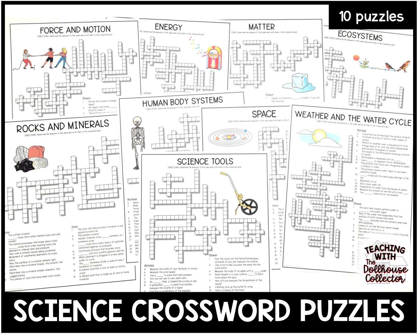 Science Crossword Puzzles 5th Grade Science Vocabulary - Etsy