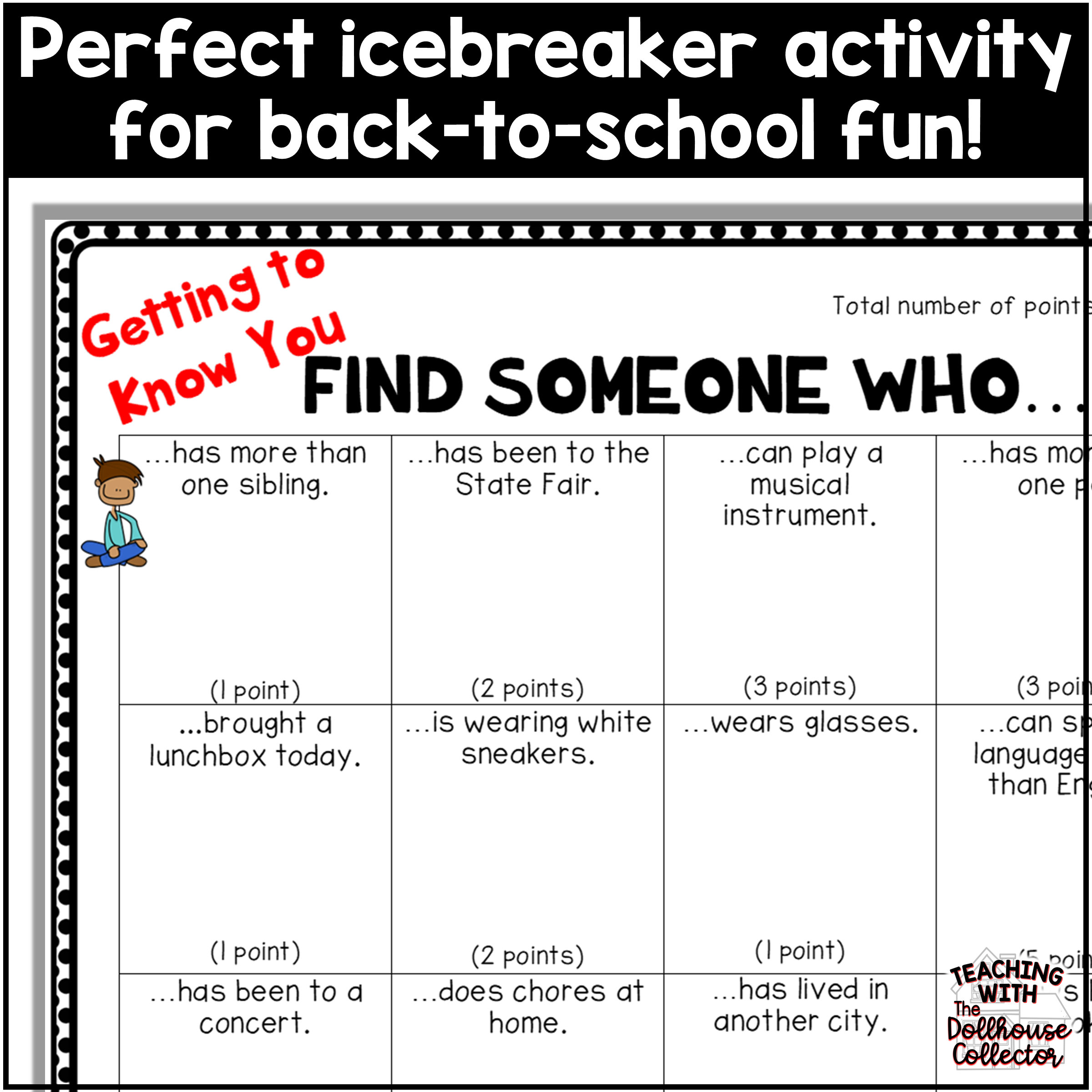 Back to School | Getting to Know You Worksheets | Find Someone Who ...