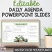 Editable Daily Agenda Slides Watercolor HOUSEPLANTS Theme | Powerpoint ...