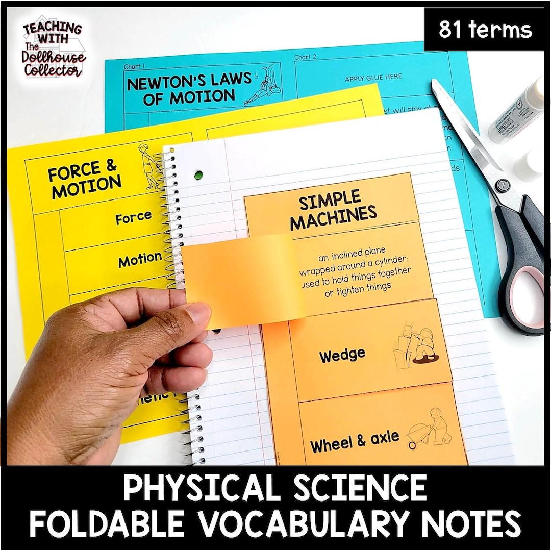 5th Grade Science Vocabulary Notebook Flaps: Force, Energy, Matter - Etsy