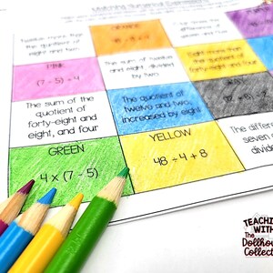 Numerical Expressions Math Worksheets for 5th Grade Math - Etsy