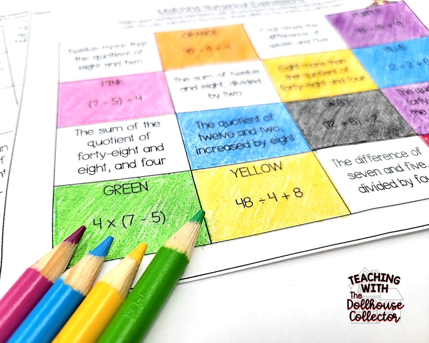 Numerical Expressions Math Worksheets for 5th Grade Math - Etsy