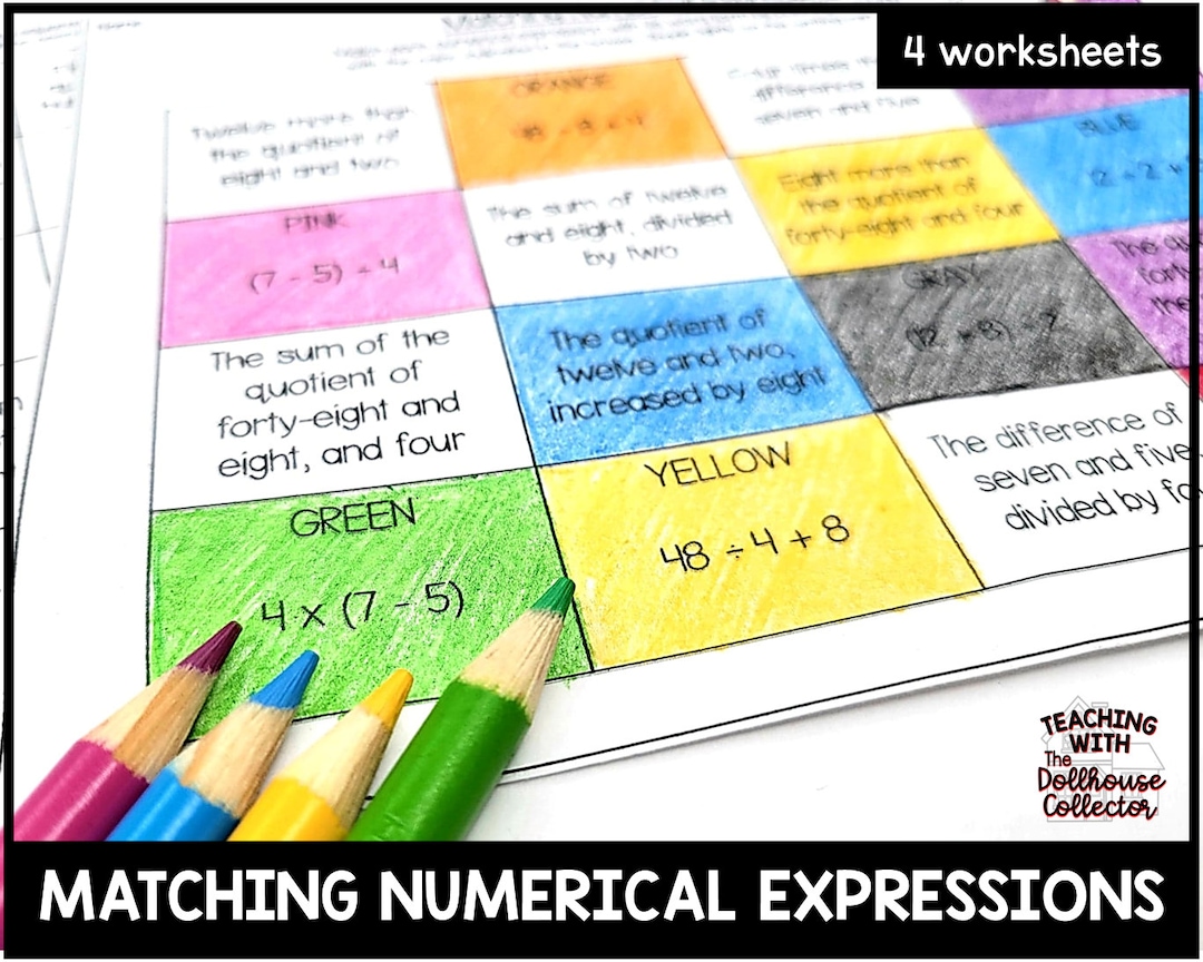 Numerical Expressions Math Worksheets for 5th Grade Math - Etsy