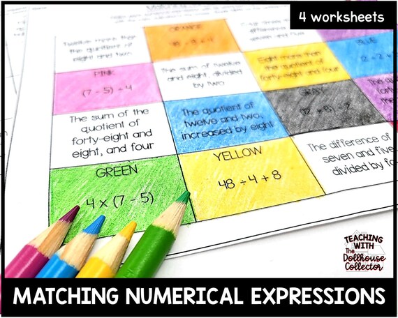 Numerical Expressions Math Worksheets for 5th Grade Math - Etsy