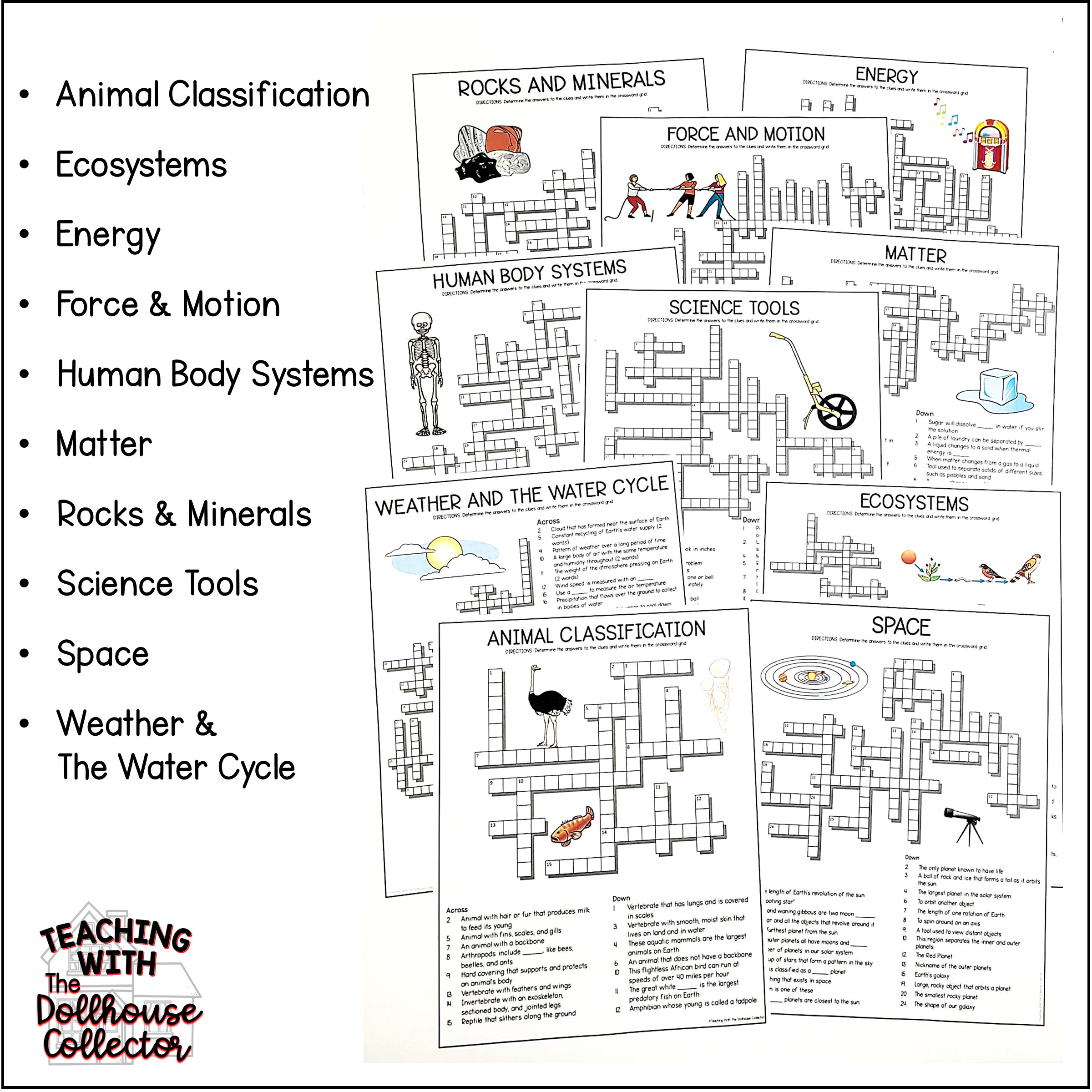 Crucigramas de ciencias / Vocabulario de ciencias de quinto grado ...