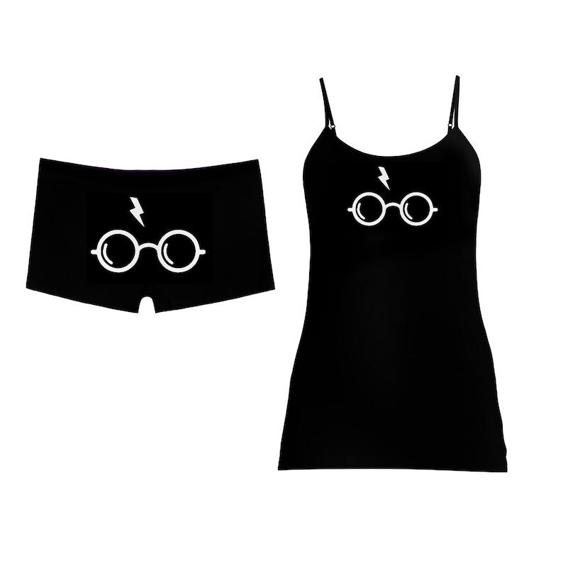 Harry Potter Pajamas Lingerie Set Glasses and Scar - Etsy