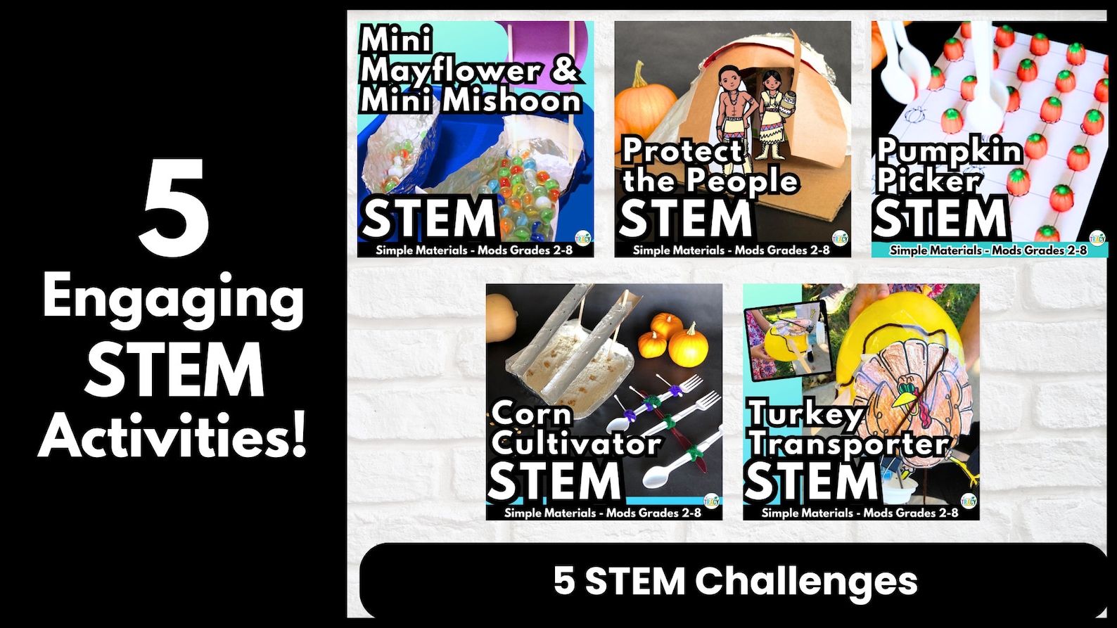 5 Thanksgiving or Fall STEM Challenge Activity Downloads | Fall STEM ...