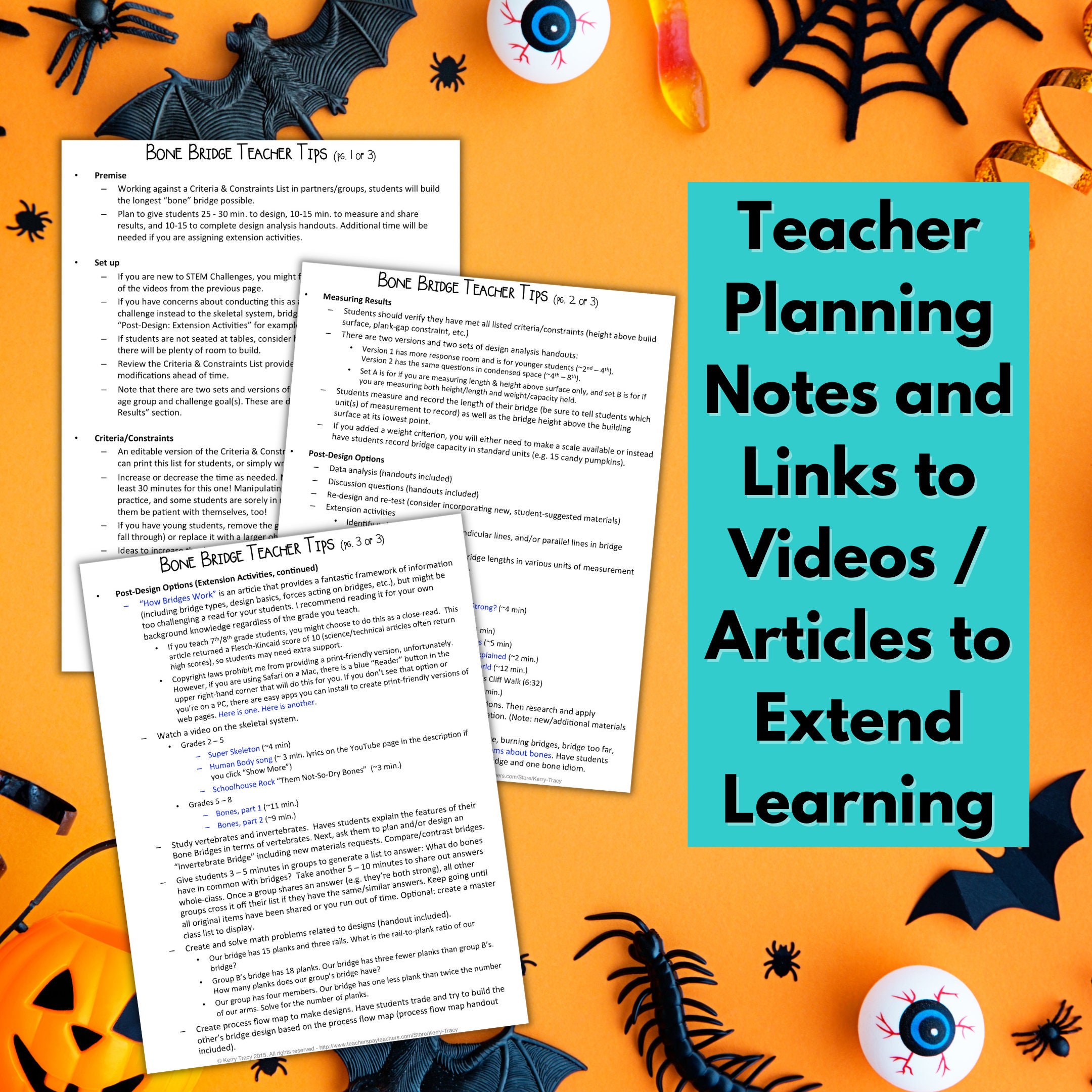 Bone Bridge® Halloween STEM Challenge Activity Download | Homeschool ...