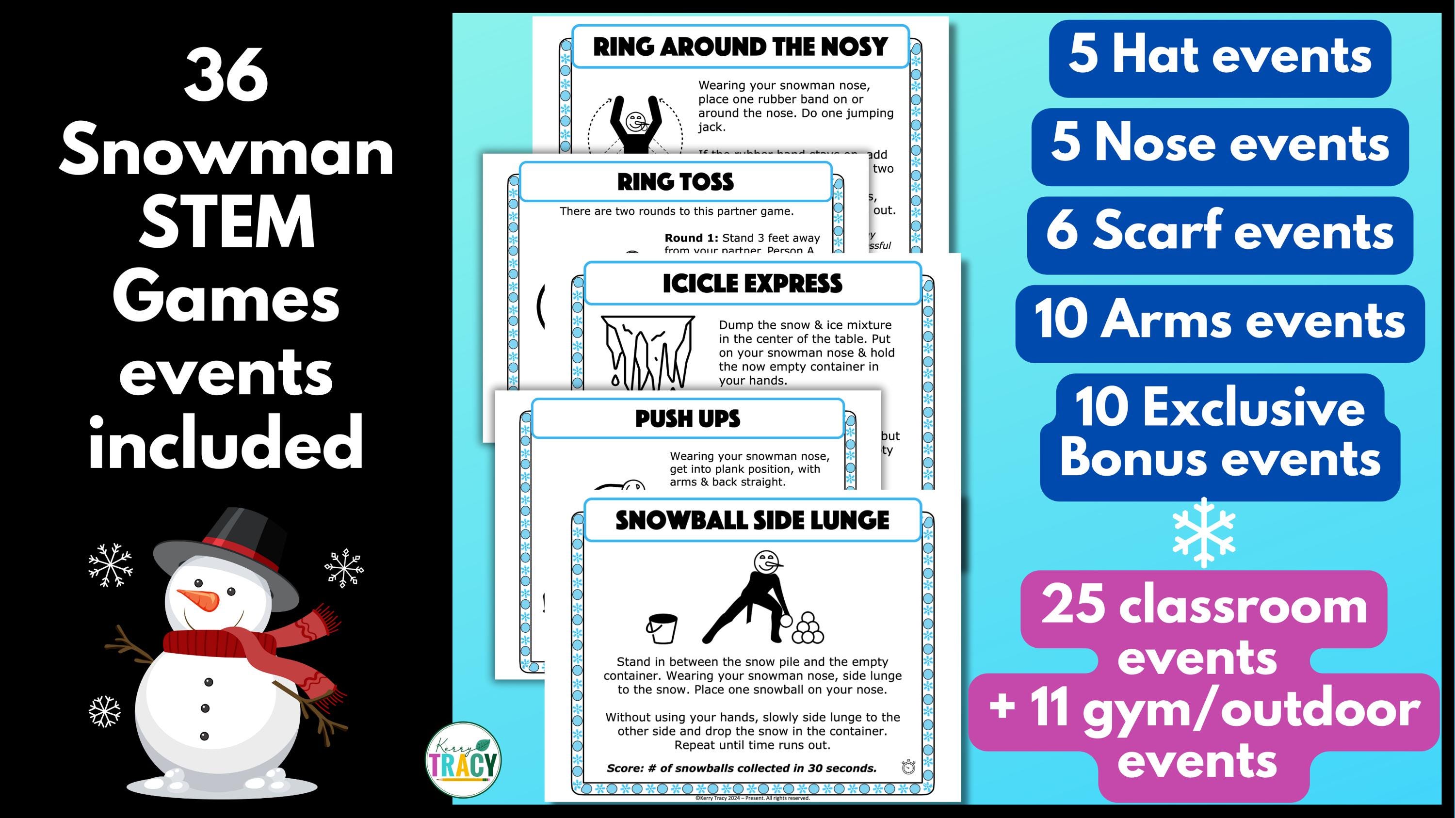 Snowman STEM Winter Games: Hands-on Science Activities (digital ...
