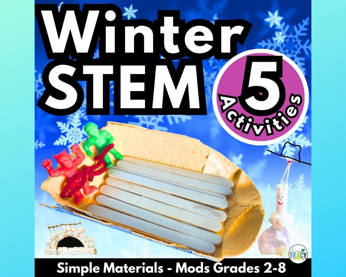 5 Christmas or Winter STEM Challenge Activity Downloads | Winter STEM ...