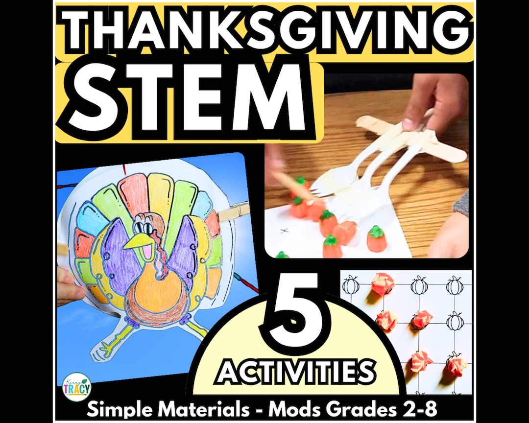 5 Thanksgiving STEM Challenge Activities: Grades 2-8 (digital Download ...
