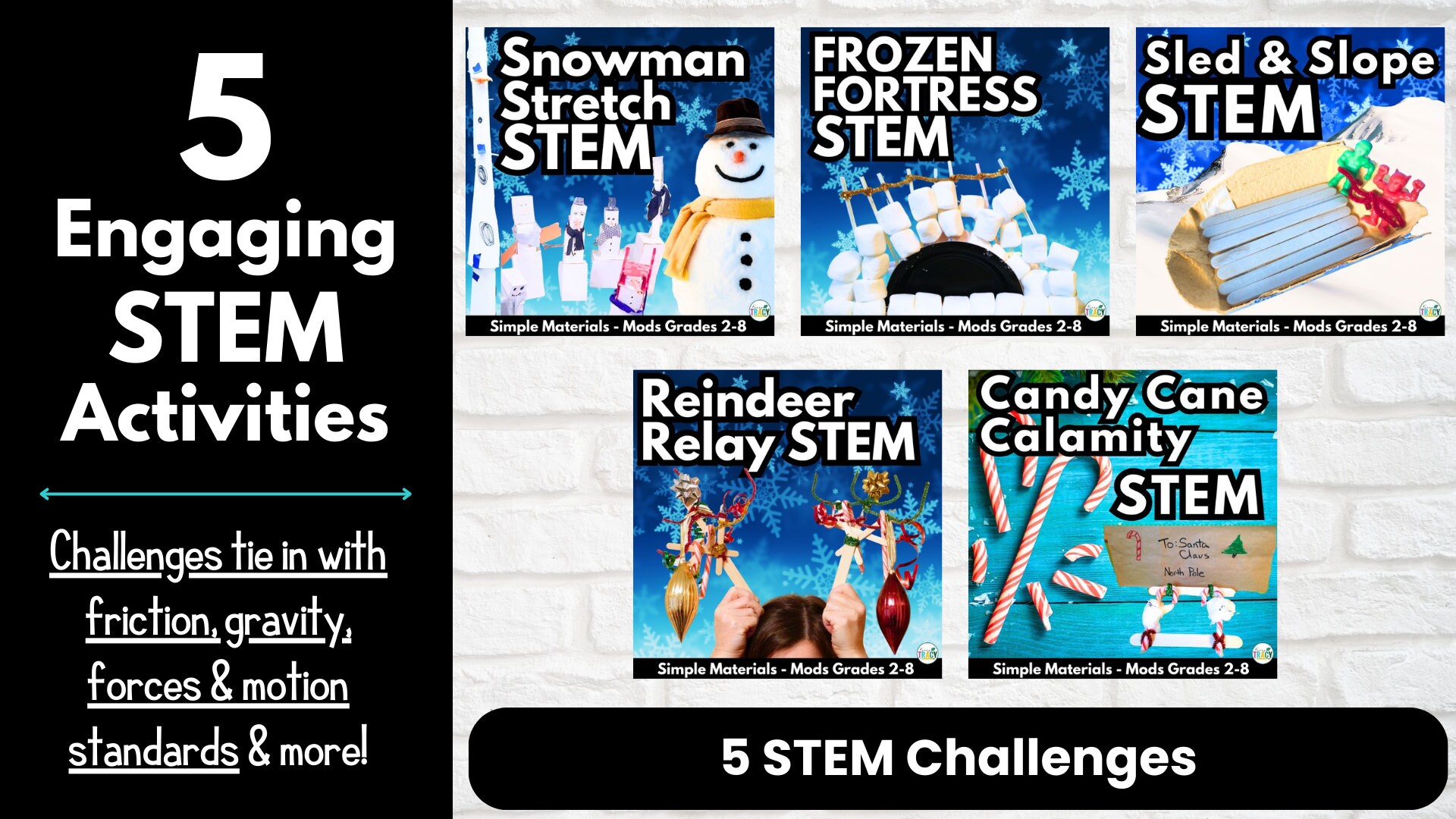 5 Christmas or Winter STEM Challenge Activity Downloads | Winter STEM ...