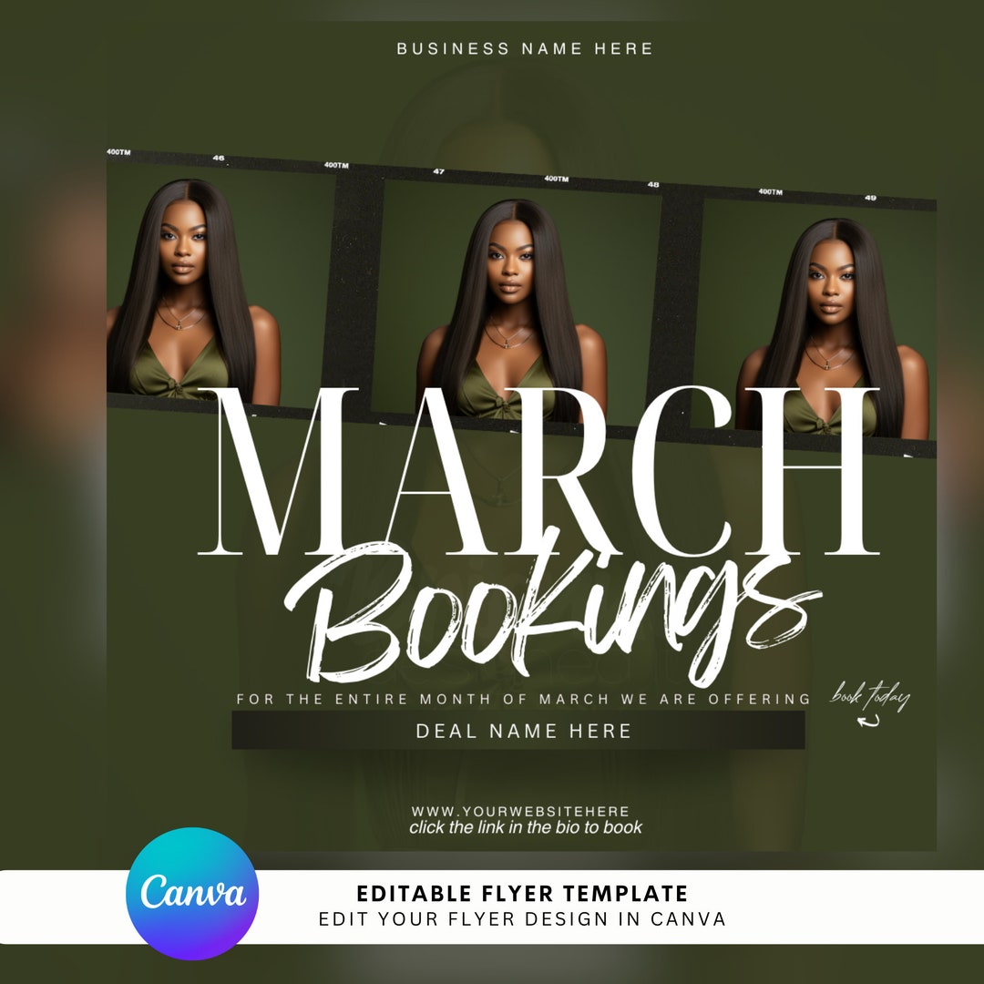 March Booking Flyer, March Flyer, March Books, MUA Lashes Nails Hair ...