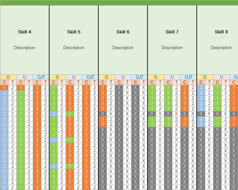 Skills / Competency Tracker (rev 1.0 - Excel) - Etsy