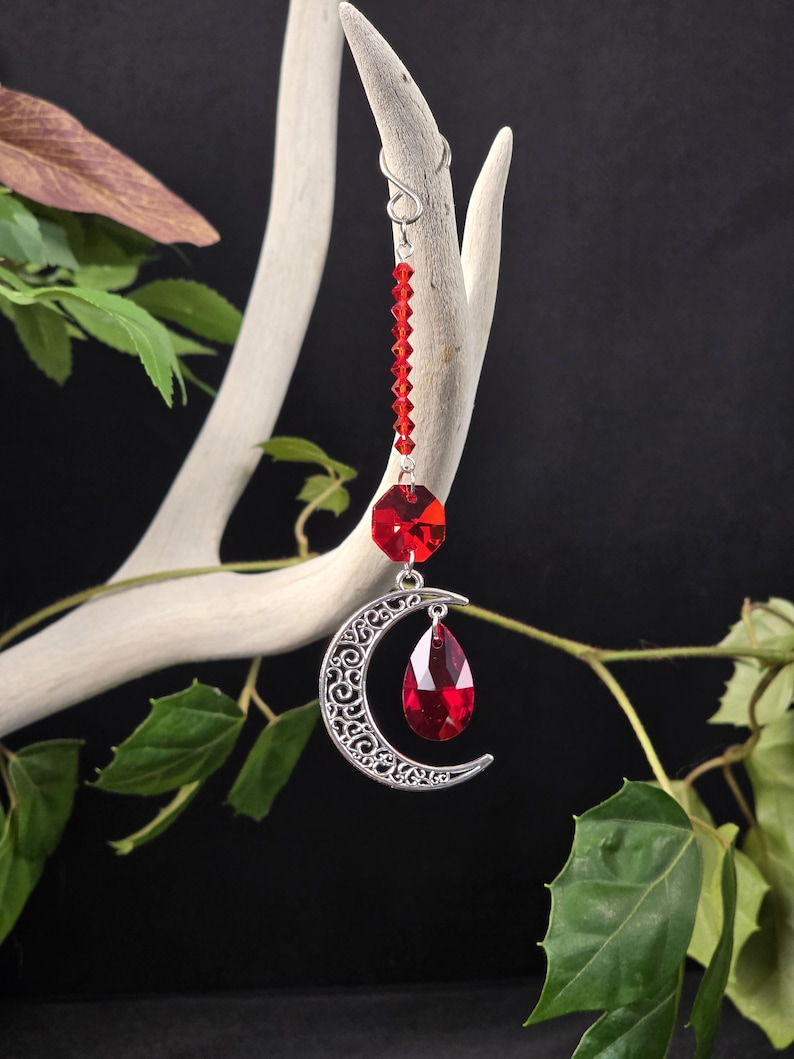 Moon and Colored Crystal - Etsy