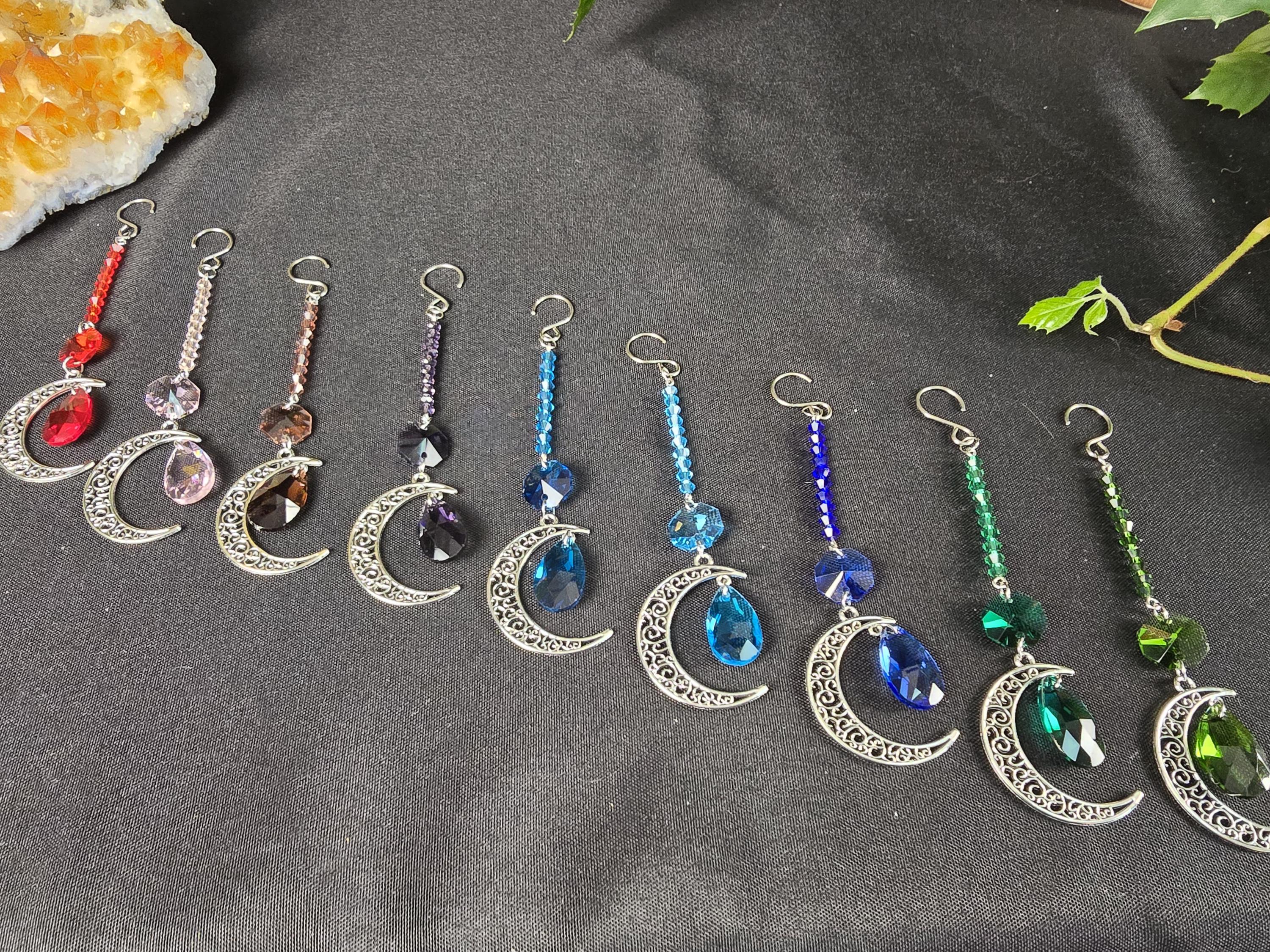 Moon and Colored Crystal - Etsy