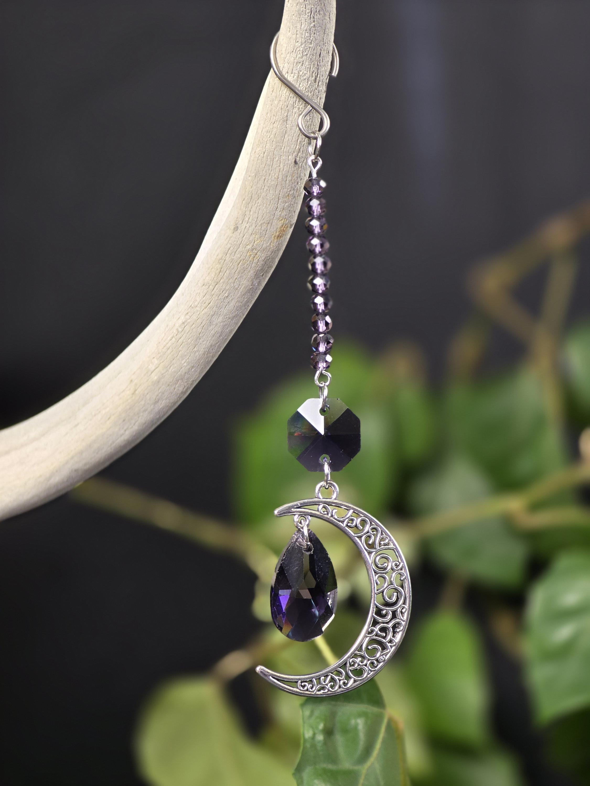 Moon and Colored Crystal - Etsy