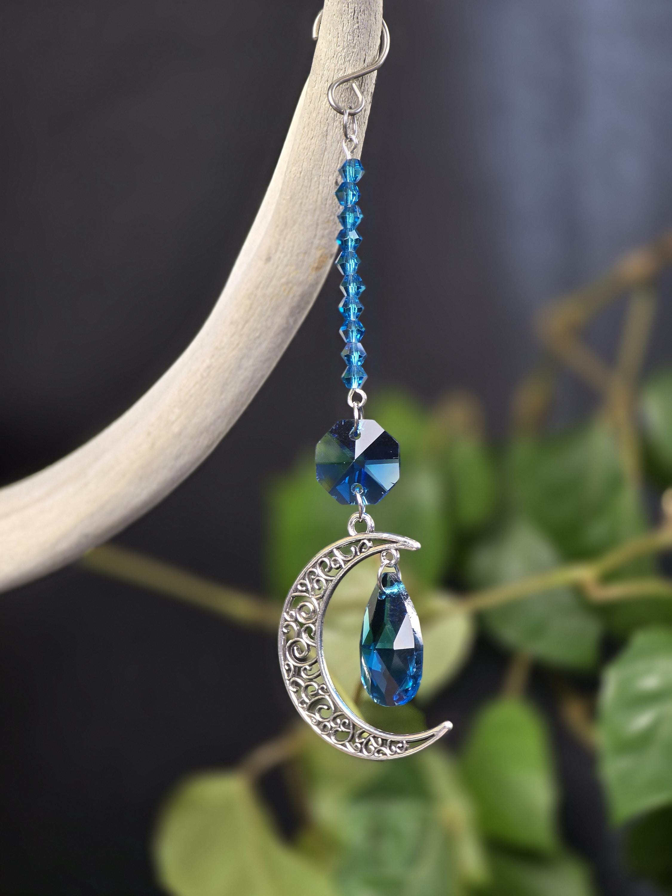 Moon and Colored Crystal - Etsy