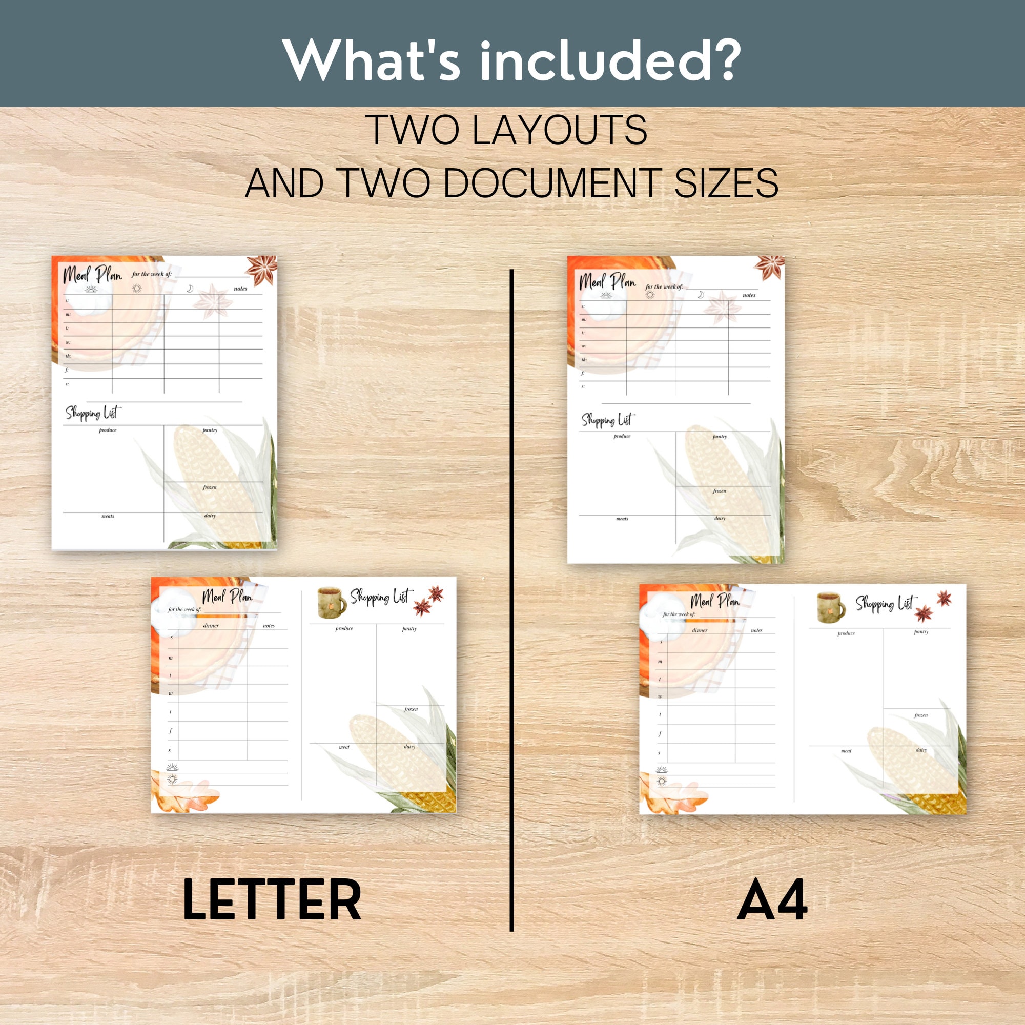 Autumn Meal Plan and Shopping List Digital Download, Printable, PDF ...