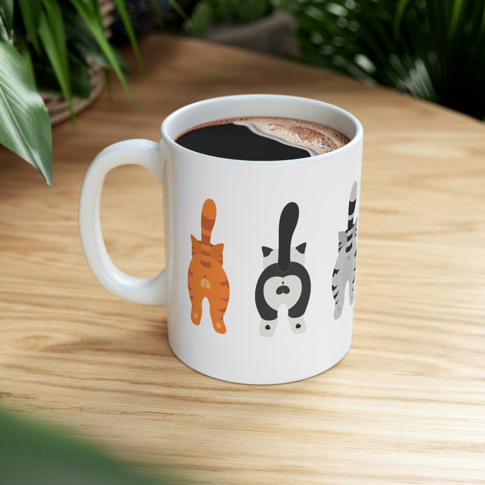 Cat Butts Mug, Funny Cat Butt Mug for Cat Lover, Cat Mom Gift Mug, Cat ...