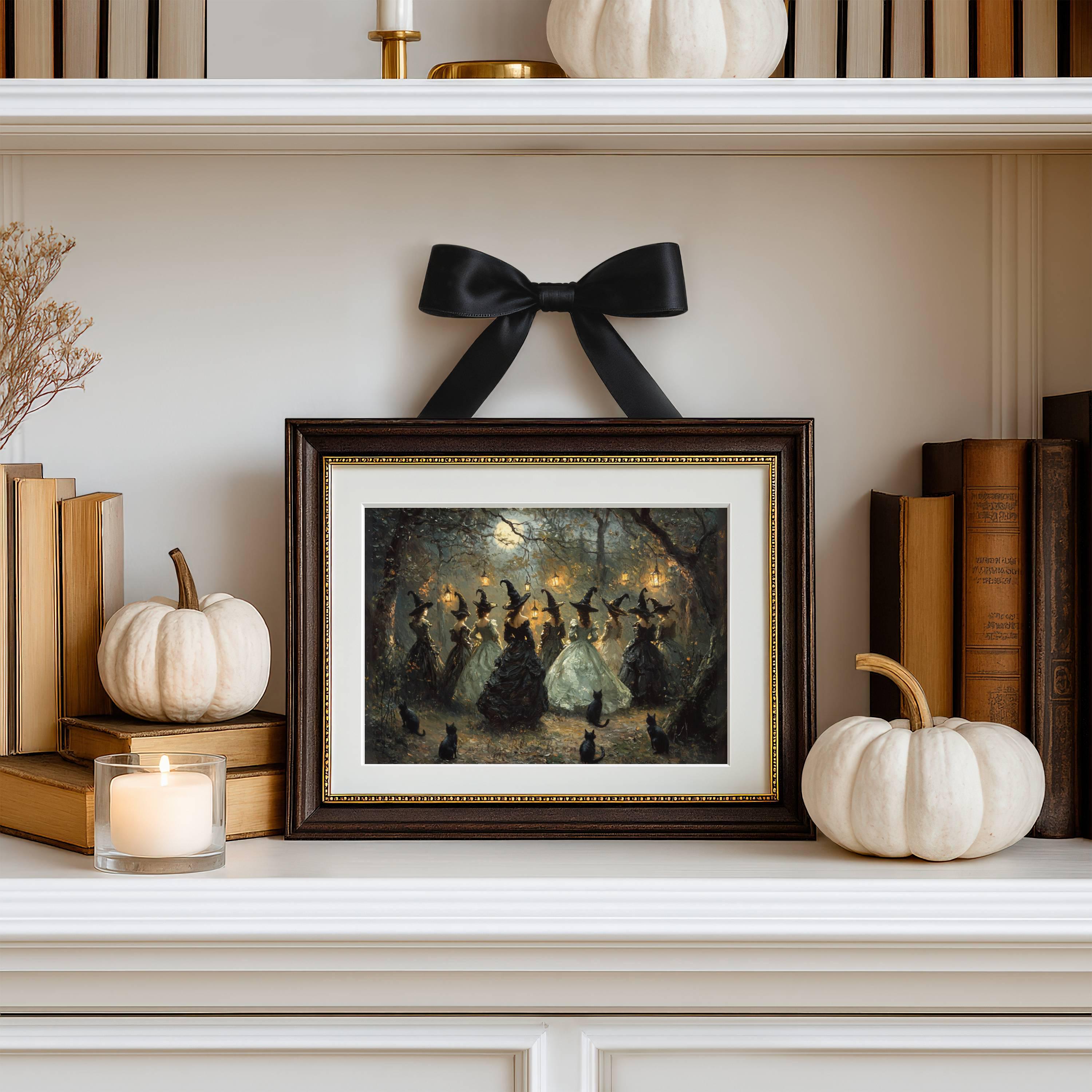 Midnight Gathering of Witches and Black Cats Poster, Coven of Witches ...