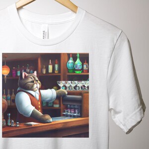 Cat Bartender T-shirt Grumpy Bartender Tee Cat Lover Shirt - Etsy