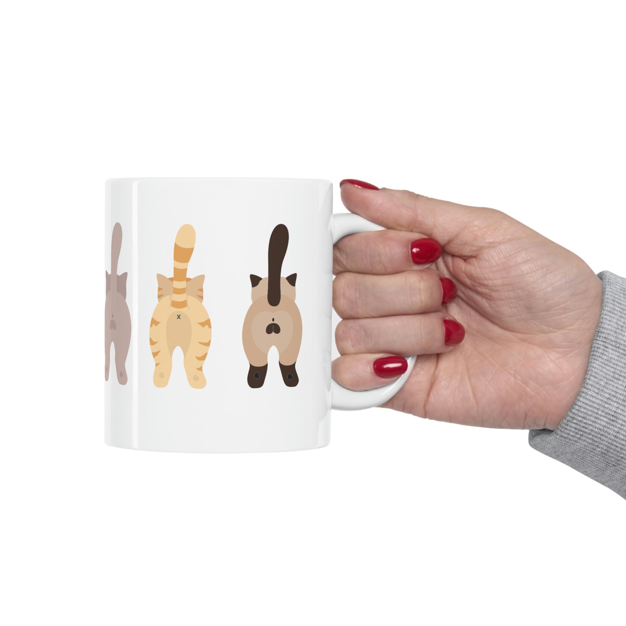 Cat Butts Mug, Funny Cat Butt Mug for Cat Lover, Cat Mom Gift Mug, Cat ...