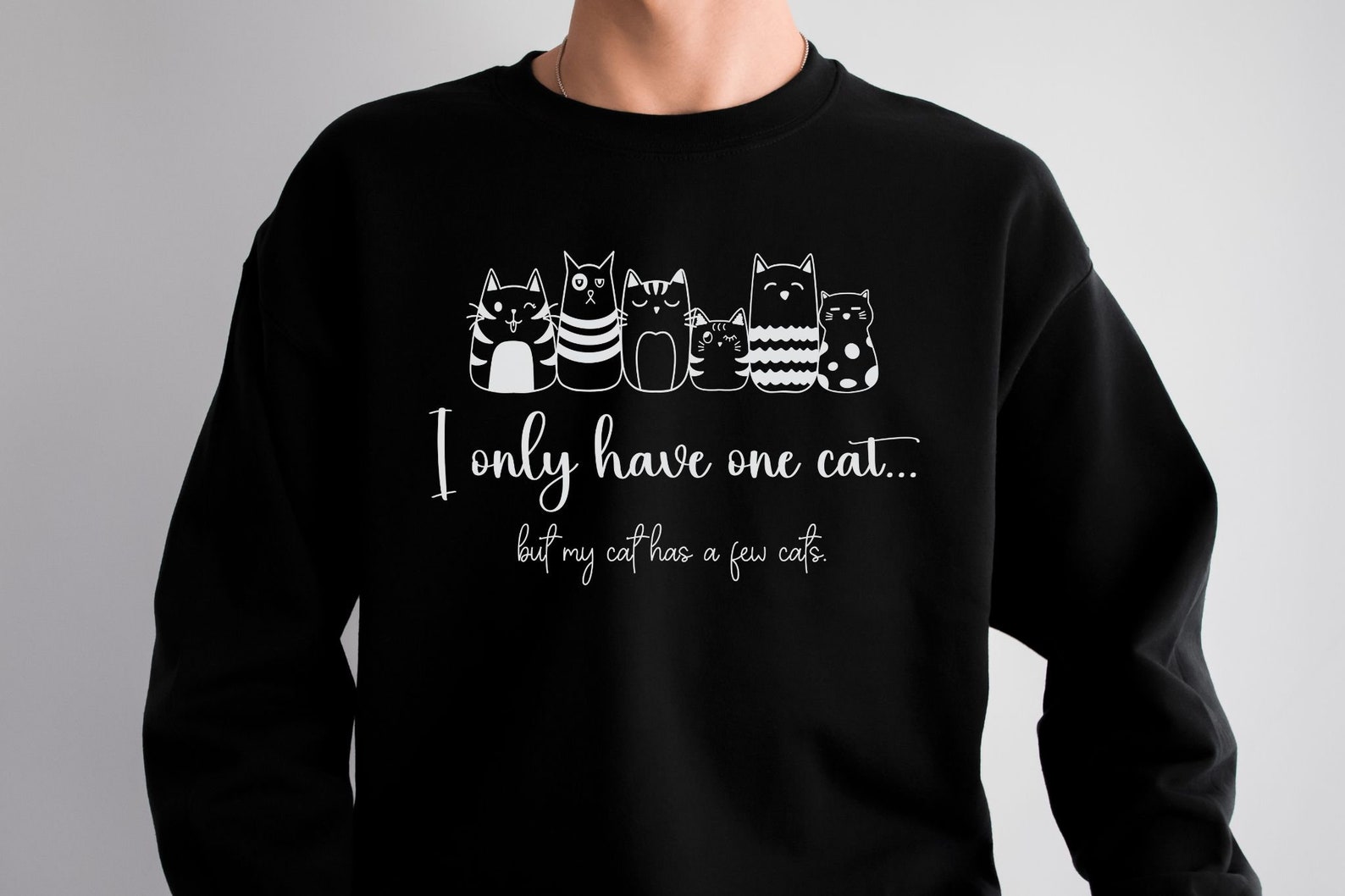 I Only Have One Cat Sweatshirt Funny Cat Lover Sweatshirt - Etsy