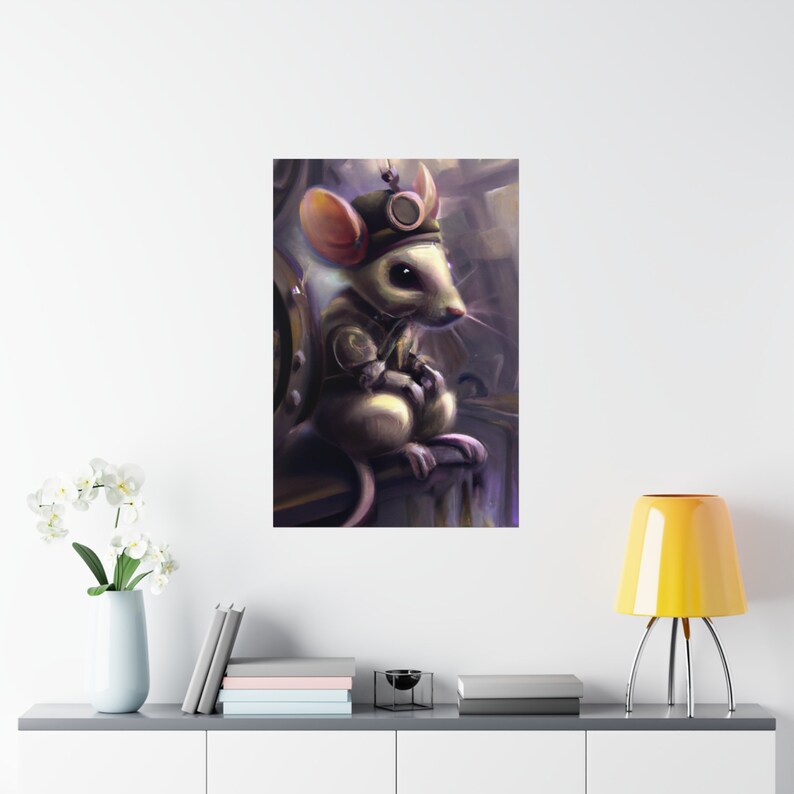 Steampunk Mouse Poster, Steampunk Wall Art, Steampunk Animal Poster Art ...