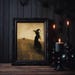 Witch in a Field With Black Cat Poster, Halloween Wall Art, Witchy Art ...