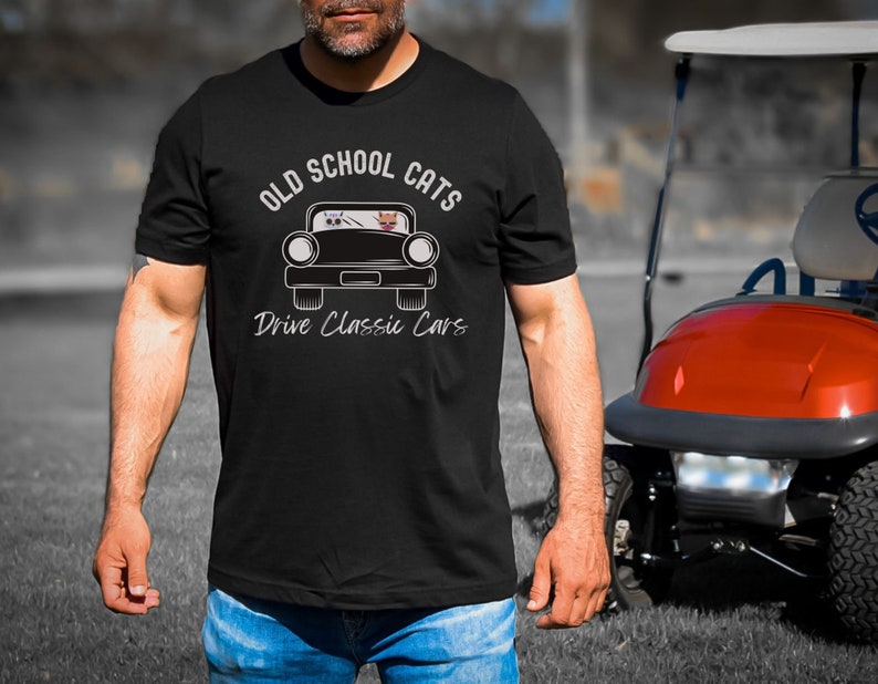 Old School Cats Drive Classic Cars T-shirt Cat Dad Gift - Etsy