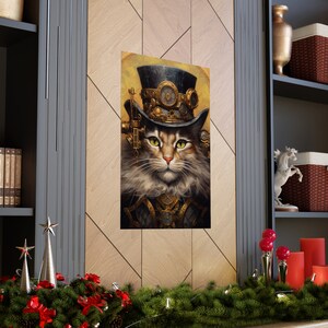 Steampunk Cat Poster, Steampunk Cat Wall Art, Steampunk Art Poster Gift ...