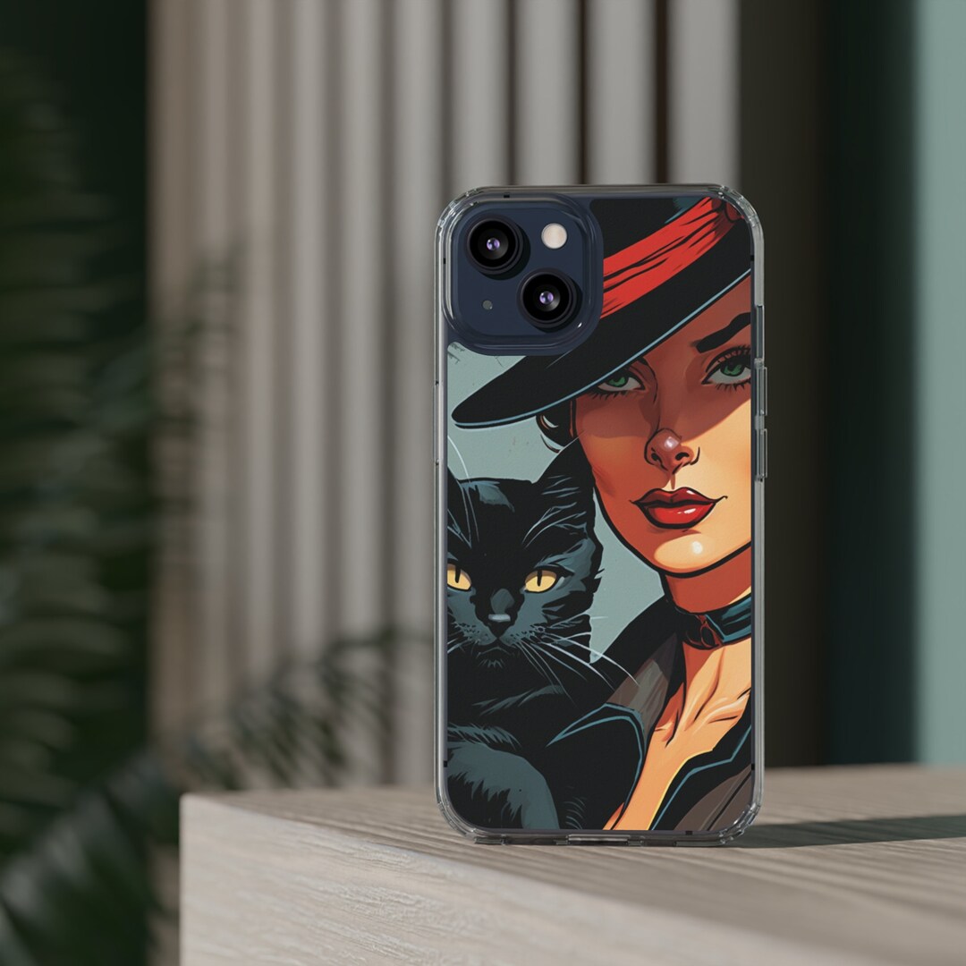 Comic Book Style Woman and Cat Phone Case Unique Phone Case - Etsy