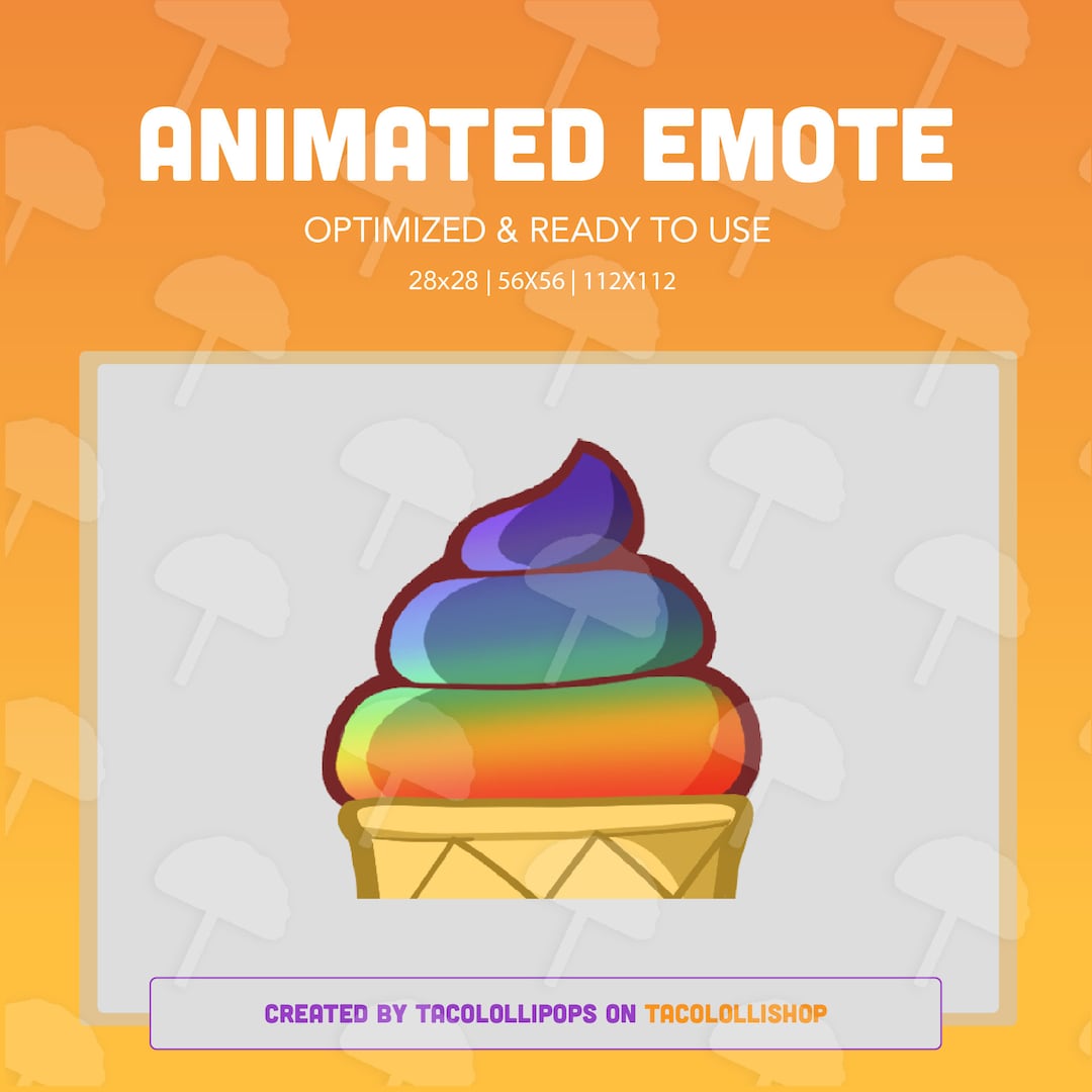 Rainbow Ice Cream - Animated Emote Rainbow/food/ice Cream Emote for Use ...
