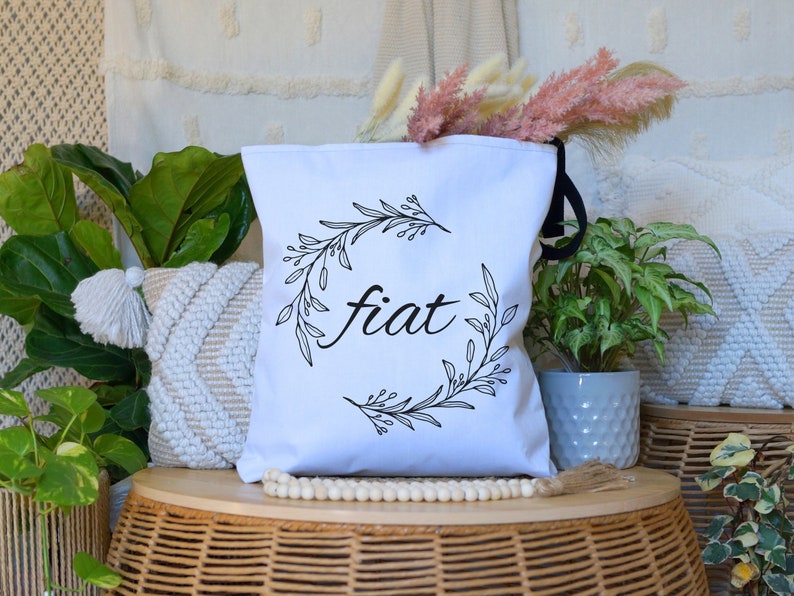 Fiat Marian Catholic Tote Bag Christian Purse Faith Religious Bag ...