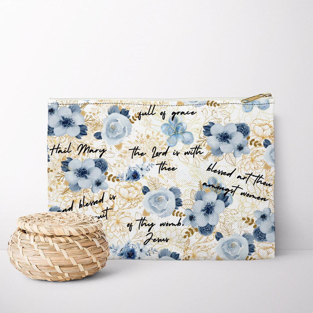 Hail Mary Prayer Accessory Pouch Chapel Veil Mass Bag Catholic Prayer ...